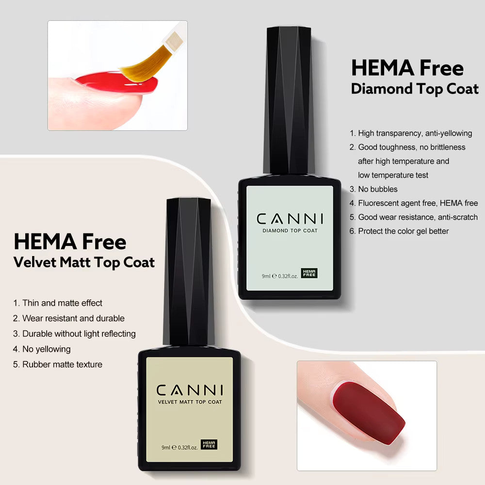 CANNI HEMA Free Diamond Top Coat y Velvet Matt Top Coat — Protección y – EstaTienda.Online ...